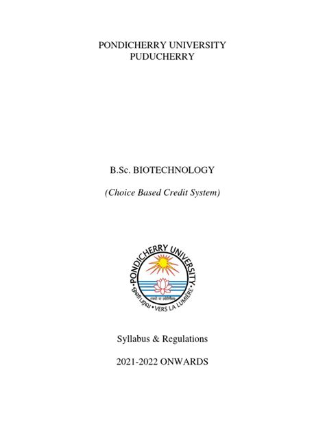 Syllabus Affiliated Artsscience B Sc Biotechnology 2021 22 Pdf Cell Biology Microorganism