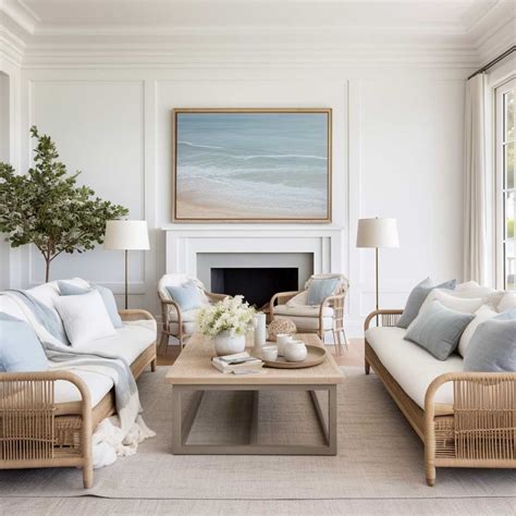 Coastal Hamptons Style Living Room