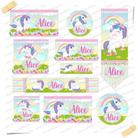 Arte Etiqueta Escolar Unicórnio Elo7 Produtos Especiais