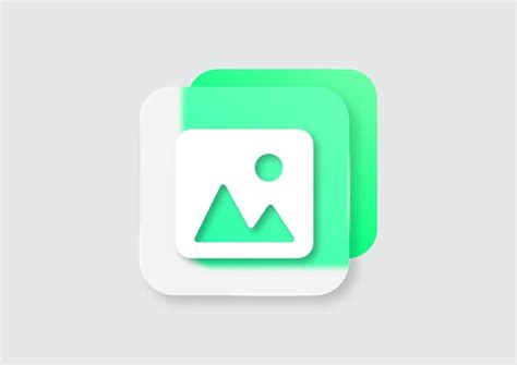 Ícone Verde Com Um ícone De Foto Nele Vetor Premium