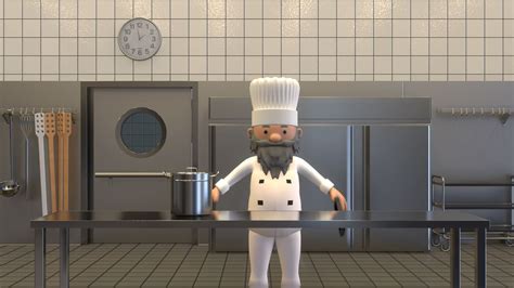 University Canteen Wip Head Chef Blender D Renderengine Eevee CGTrader