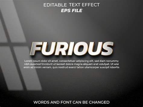 Premium Vector Furious Text Effect Font Editable Typography 3d Text