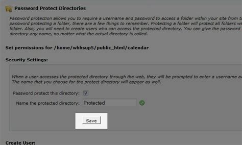 password protecting a directory web hosting hub