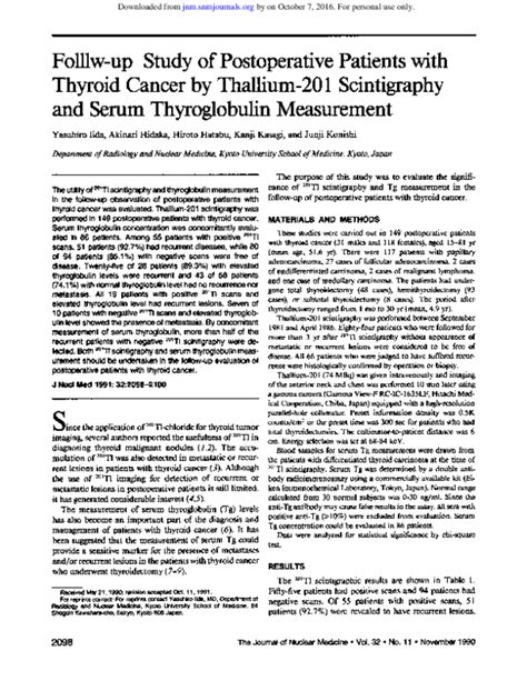 Pdf The Dynamics Of Serum Thyroglobulin Elimination From The Body After Thyroid Surgery