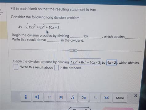 Solved Fill In Each Blank So That The Resulting Statement Is