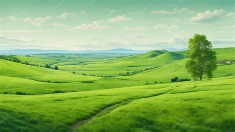 Premium Ai Image Vector Sketch Green Grass Field On Small Hills