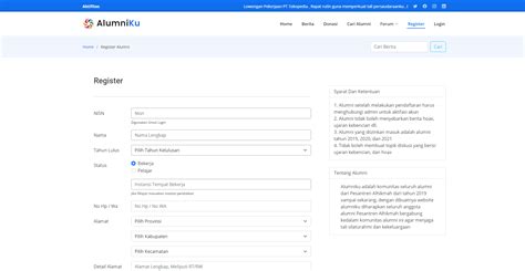 website sistem informasi alumni dengan framework codeigniter