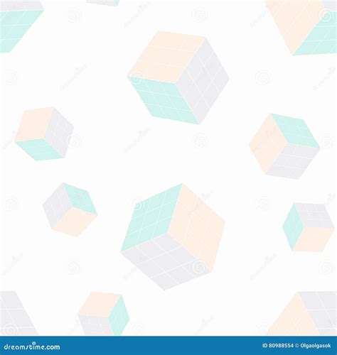 Geometric Seamless Pattern With Cubes Stock Vector Illustration Of Design Print 80988554