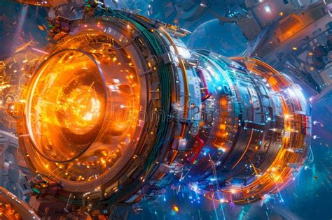 Futuristic High Energy Particle Accelerator And Advanced Propulsion Technology In A Sci Fi Space