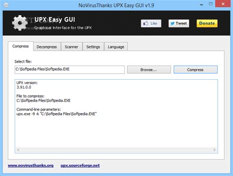 Download NoVirusThanks UPX Easy GUI 2 1