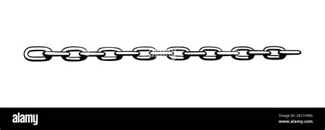 Chain As Symbol Of Unity And Cooperation Sketch Of Metal Chains Vector Illustration Isolated