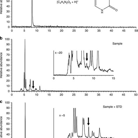 Identification Of Uracil In The Organic Residues Mass Chromatograms Of