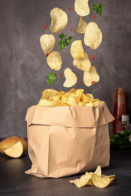 Premium Photo Food Photography Of Potato Crisps With Tomato Sauce