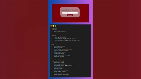 Subscription Form Using Html Css Html Youtube