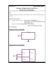 Half And Full Wave Rectifiers Pdf Ex No Date Design Of Single Phase Half Wave