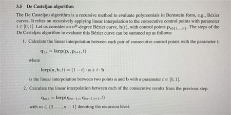 35 De Casteljau Algorithm The De Casteljau Algorithm