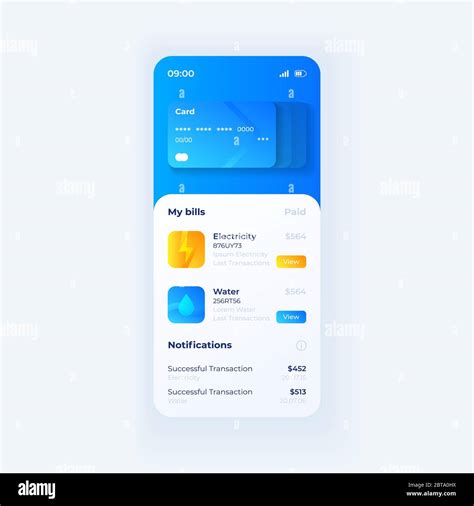 Credit Card Wallet Smartphone Interface Vector Template Stock Vector