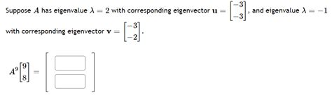 suppose a has eigenvalue λ 2 with corresponding
