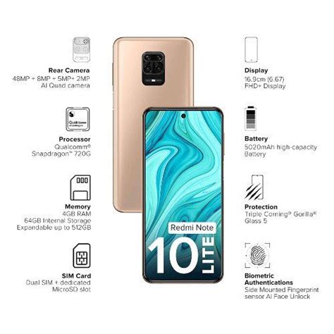 Redmi Note 10 Lite 4GB 64GB Mobile On EMI Offer