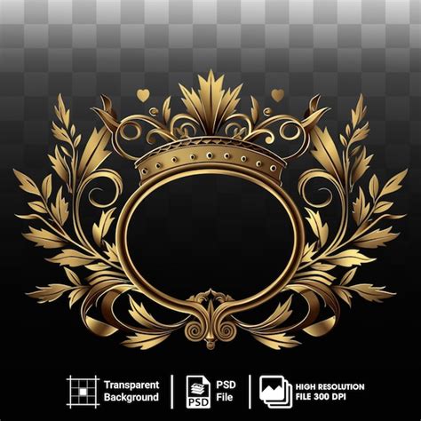 Psd 3d 일러스트레이션 투명한 배경에 고립 된 왕관 프리미엄 Ai 생성 Psd