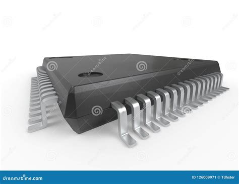Electrionic Circuit Chip Package LQFP D Illustration Stock