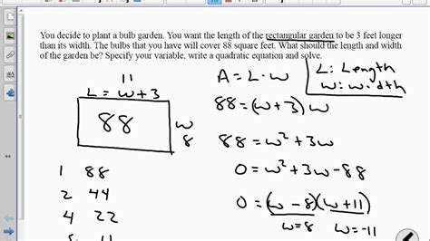 Quadratic Application Problems YouTube