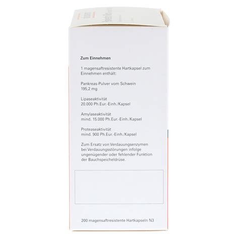 Pankreatin Mikro-ratiopharm 20000 200 Stück N3 online bestellen ...