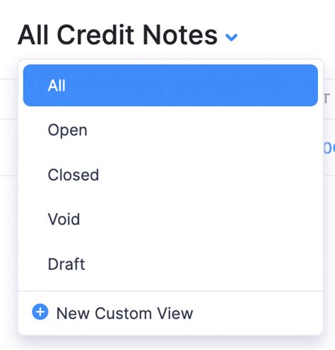 Manage Credit Notes Help Zoho Billing