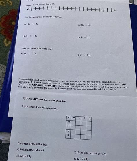 Solved Different Bases Addition Make A Base Number Line To Use Course Hero