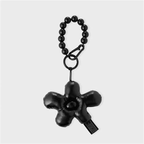 Coller Padded Melting Flower Keyring Black Line Friends Us