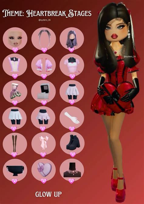 💋 Roblox Dti Theme Heartbreak Stages Glow Up In 2024 Shimmer And