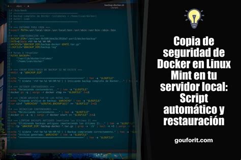 Copia De Seguridad De Docker En Linux Mint En Tu Servidor Local Script