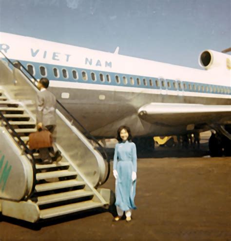 1968 Saigon Vietnam An Air Vietnam Flight Attendant Welcomes