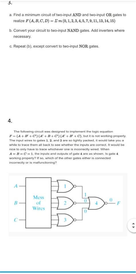 Solved 3 A Find A Minimum Circuit Of Two Input AND And Chegg Com