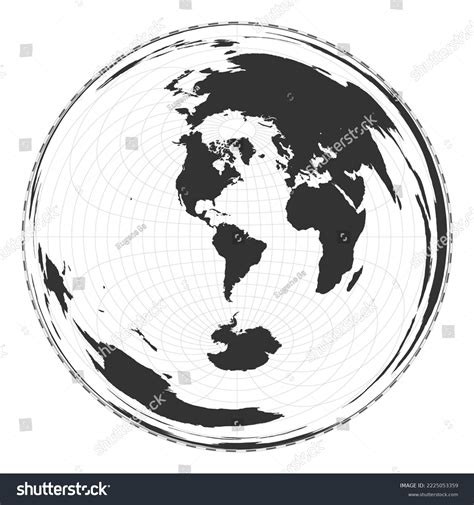 Vector World Map Azimuthal Equidistant Projection Stock Vector Royalty