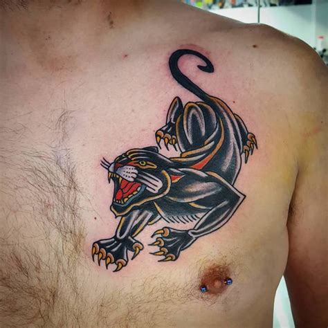 Panther Chest Tattoo