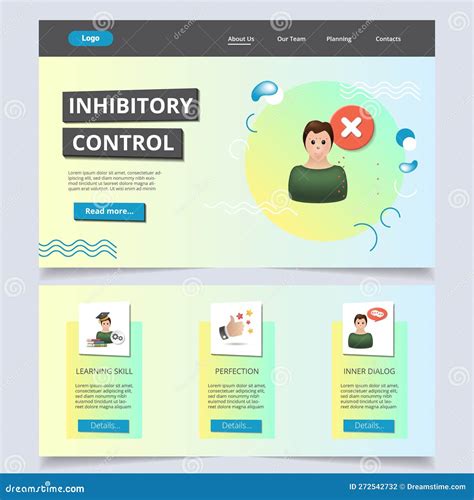 Inhibitory Control Flat Landing Page Website Template Learning Skill