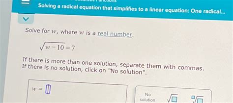 Solved Solving a radical equation that simplifies to a | Chegg.com