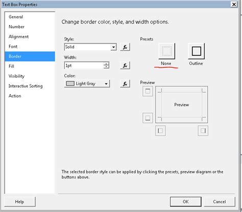 Sql Server Turn Off Default Column Underlining For Reports Created By