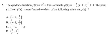 solved the quadratic function f x x2 ﻿is transformed to