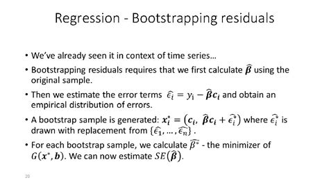 applying bootstrap methods to time series and regression