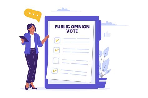 Illustration Of Public Opinion Vote And Online Polling Survey 65830279