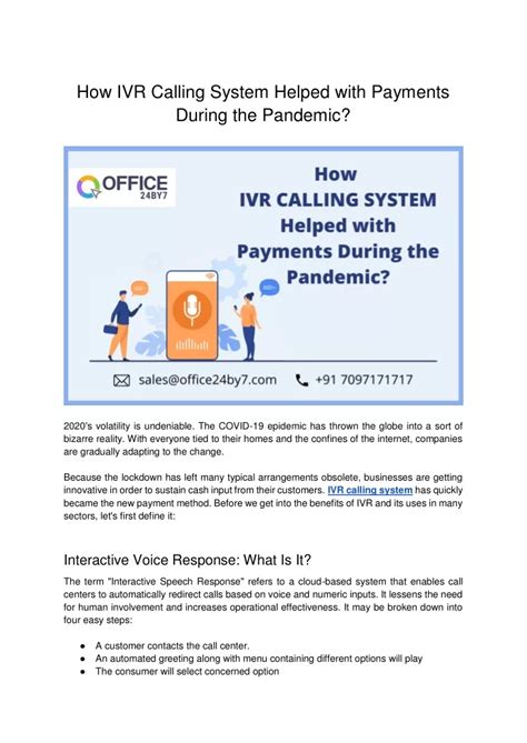 Ppt How Ivr Calling System Helped With Payments During The Pandemic Powerpoint Presentation