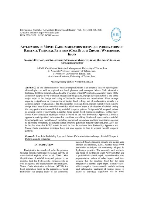 Pdf Application Of Monte Carlo Simulation Technique In Derivation Of