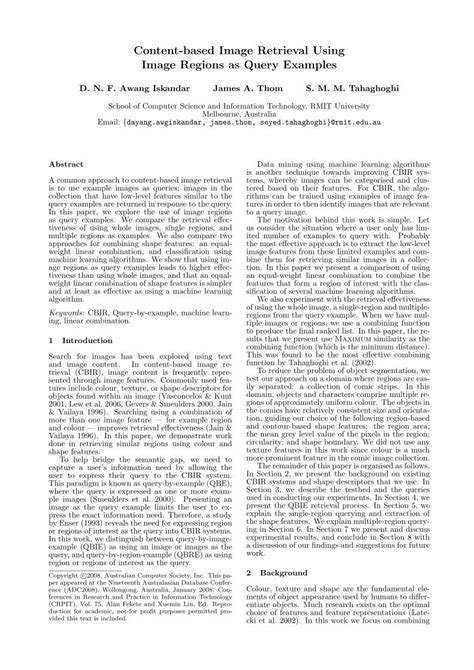 (PDF) Content-based Image Retrieval Using Image Regions as Query ...