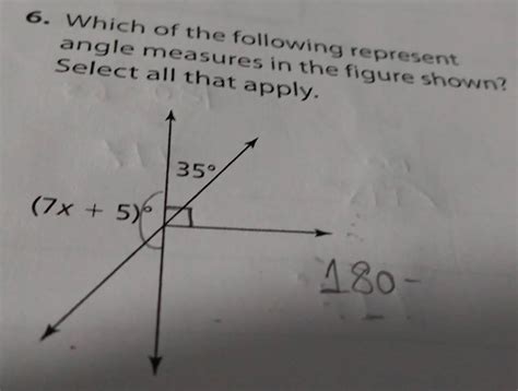 Solved Which Of The Following Represent Angle Measures In The Figure Shown Select All That