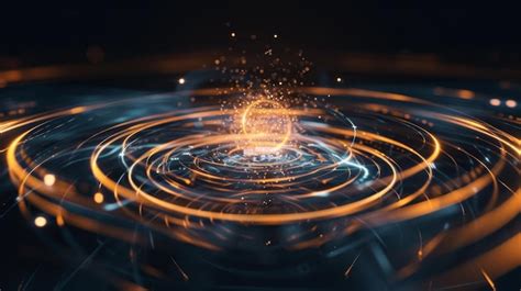 A Glowing Particle Navigates A Circular Path In A Shadowy Quantum Realm