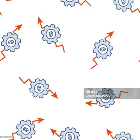 Cost Reduction Vector Icon Seamless Pattern On A White Backgroundlayers Grouped For Easy Editing