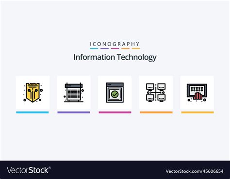 Information Technology Line Filled 5 Icon Pack Vector Image