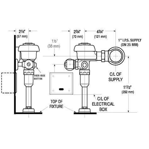 Royal Ess Tmo Sensor Flushometer 10 Gpf For Urinal Sloanrepair